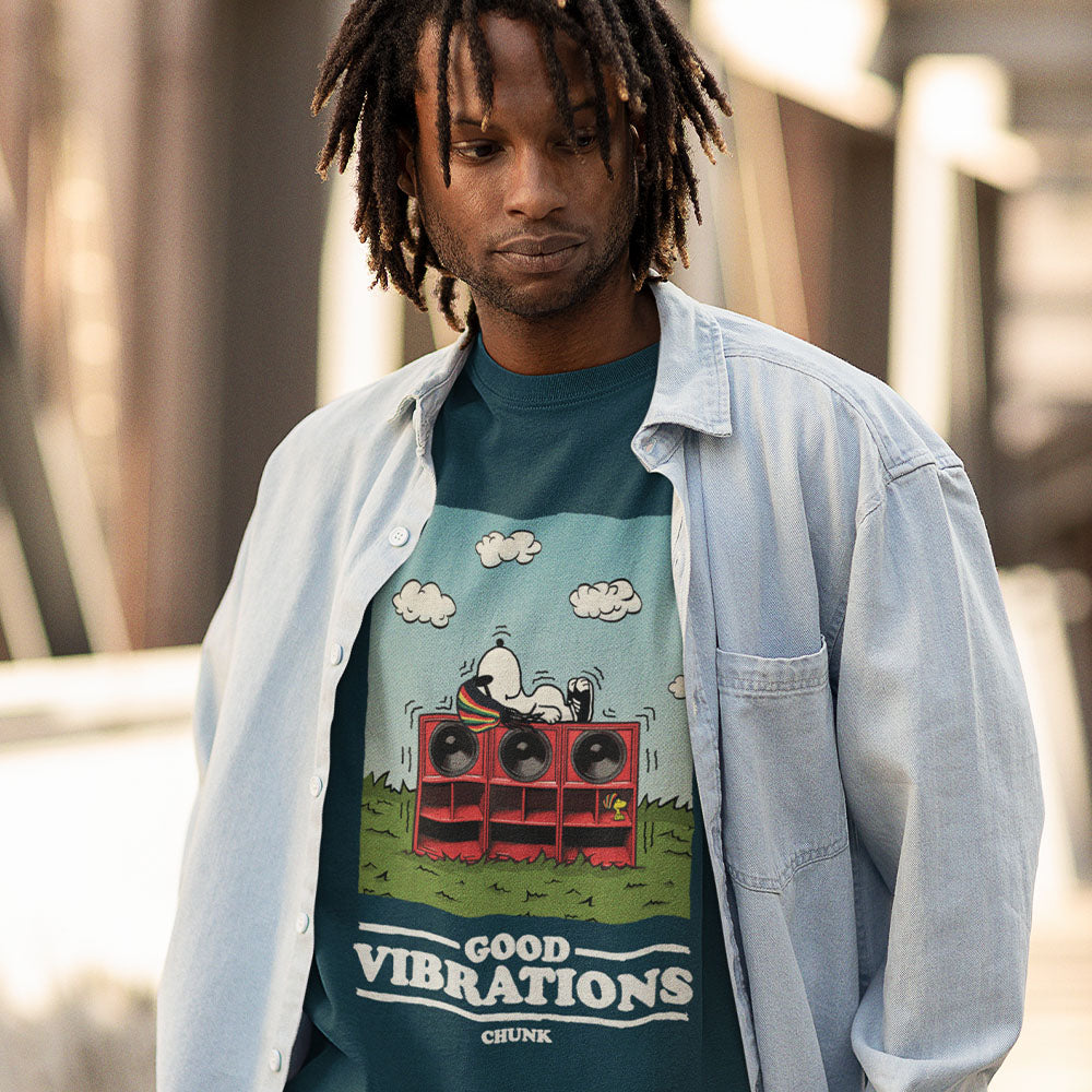 Chunk Good Vibrations Denim Blue T-Shirt – Chunk Clothing