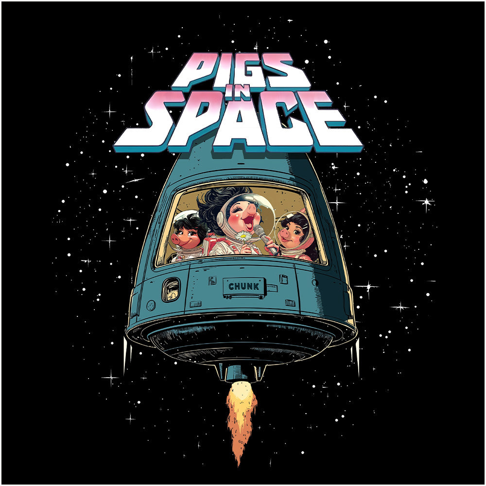 Pigs In Space Black T-Shirt