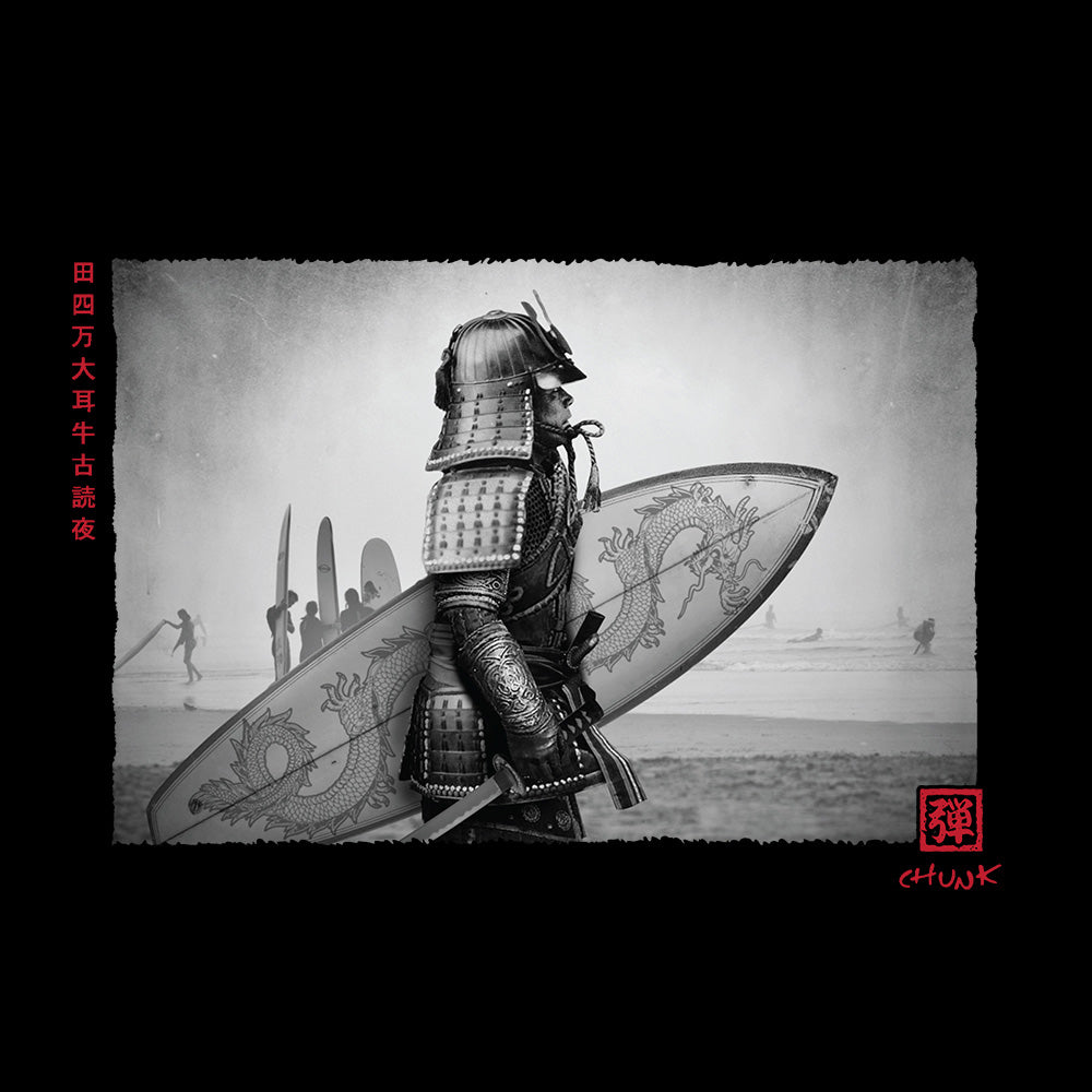 Samurai Surfer Black T-Shirt